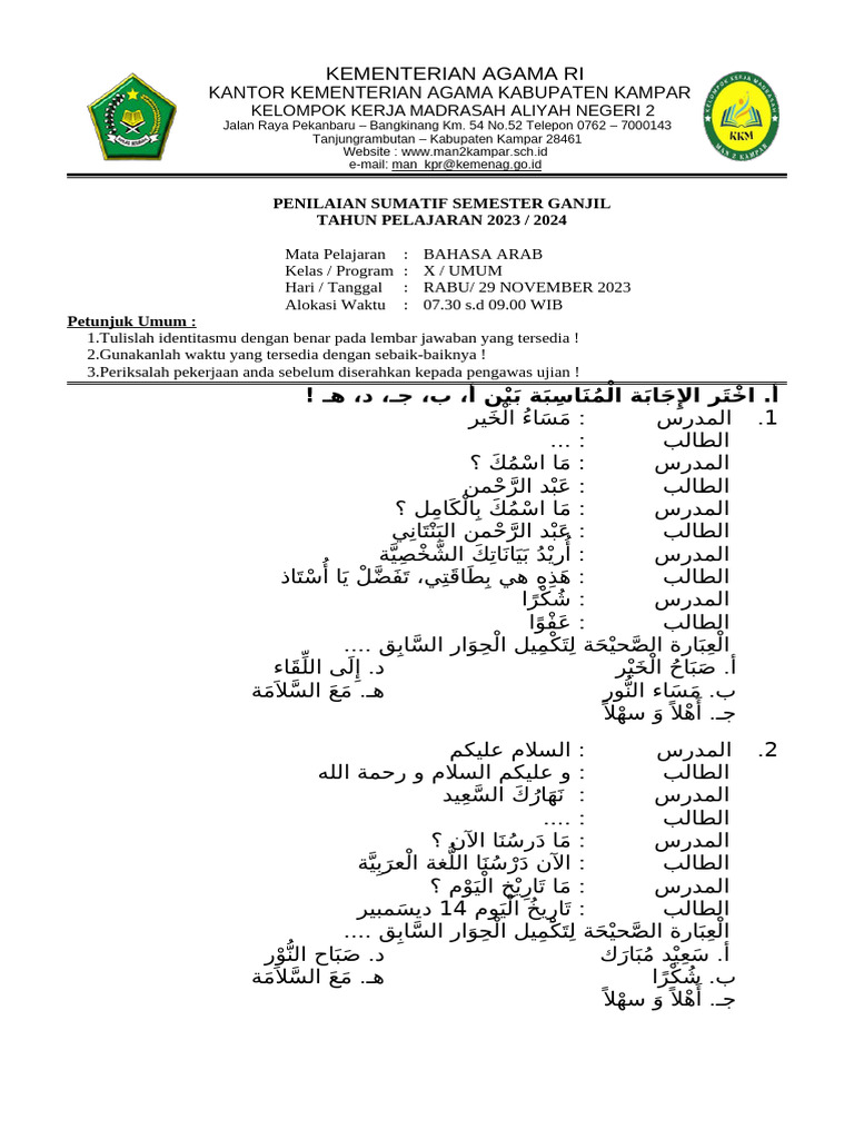 Ganjil - B.arab X ,,, Ok - 020859 | PDF