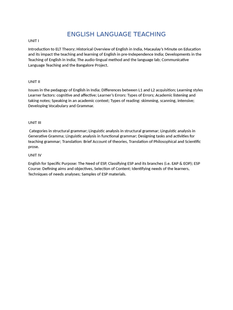 English Language Teaching | PDF | Career & Growth | Foreign Language ...