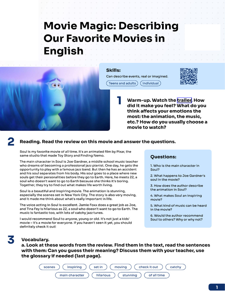 Describing Movies in English b1 | PDF