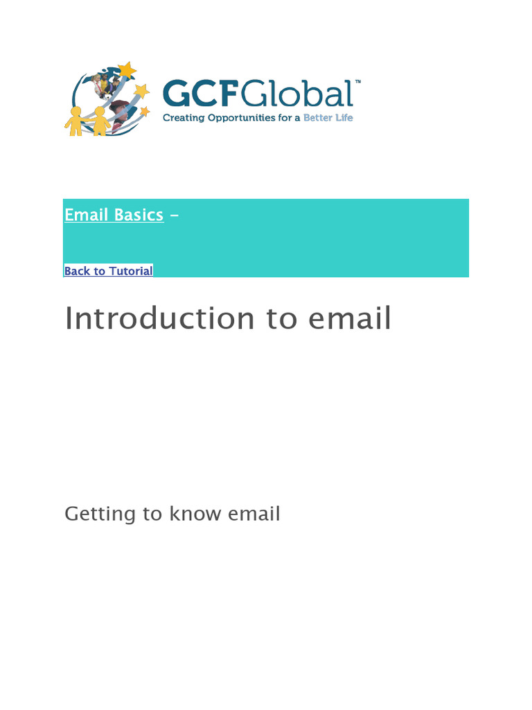 Introduction To Email | PDF | Gmail | Email Address