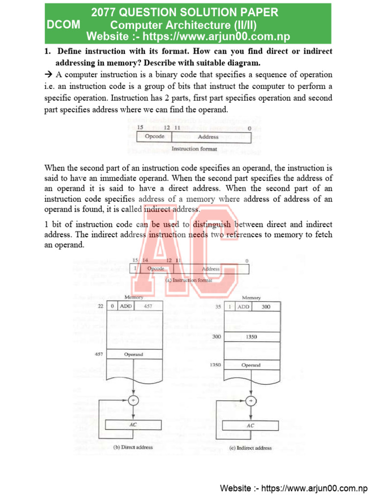 2077 Solution Computer Architecture. | PDF | Central Processing Unit | Cpu Cache