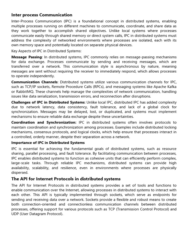 Unit 2 Distributed Systems | PDF | Network Socket | Transmission Control Protocol