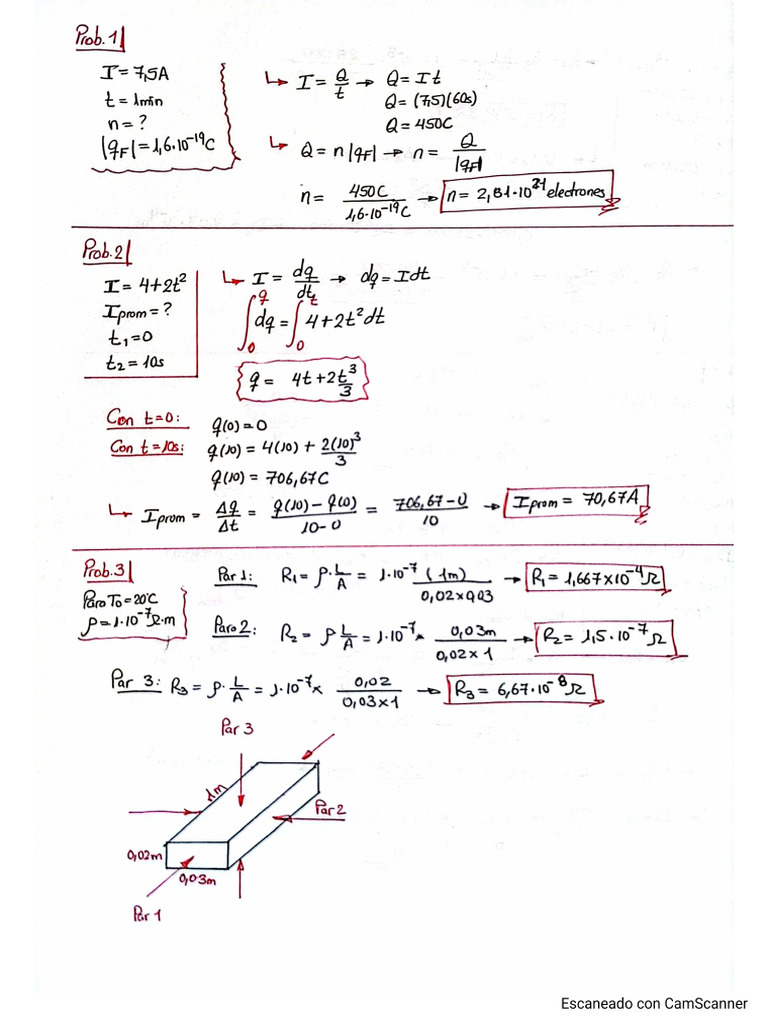 T112 - Ejercicios de Electricidad | PDF