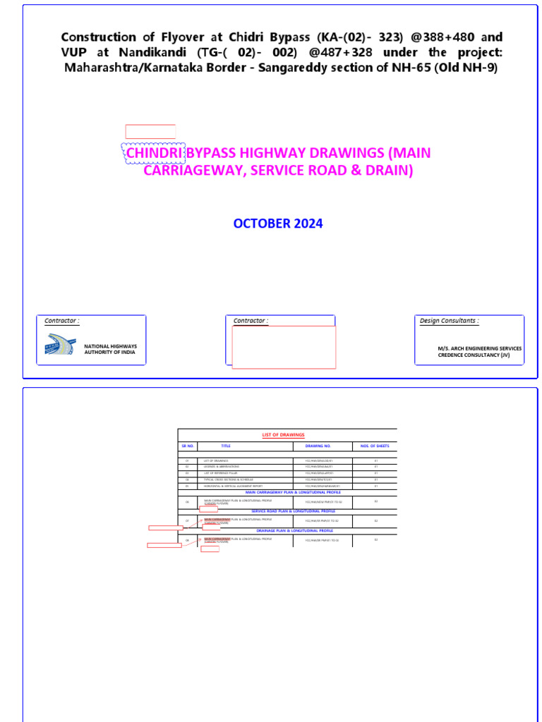 Chidri Bypass Flyover Construction Plans | PDF | Drainage | Transport Infrastructure