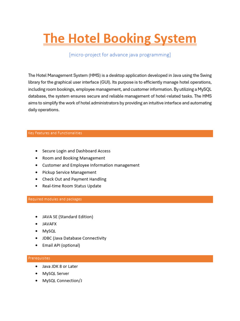 The Hotel Booking System | PDF | Computers