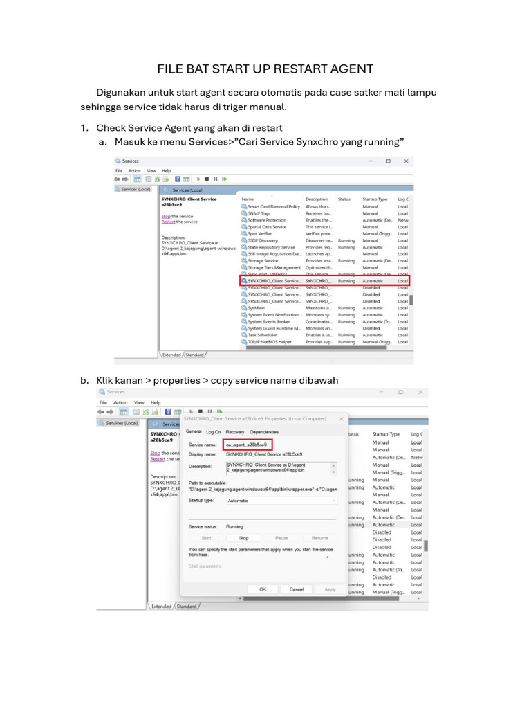 Guide Set Up Start Service | PDF