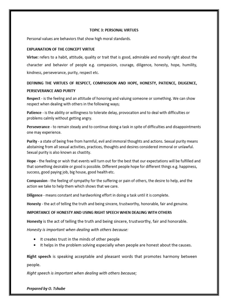 Jce Re Virtues | PDF | Chastity | Virtue
