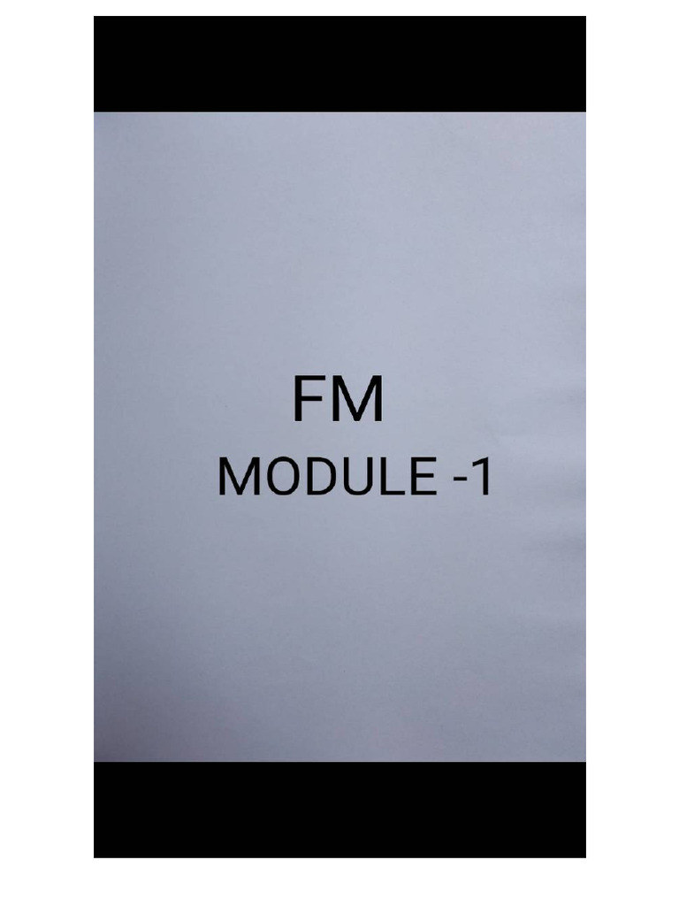 FM Module 1 | PDF