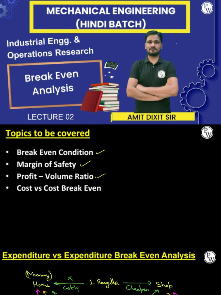 Break Even Analysis 02 Class Notes Pdf