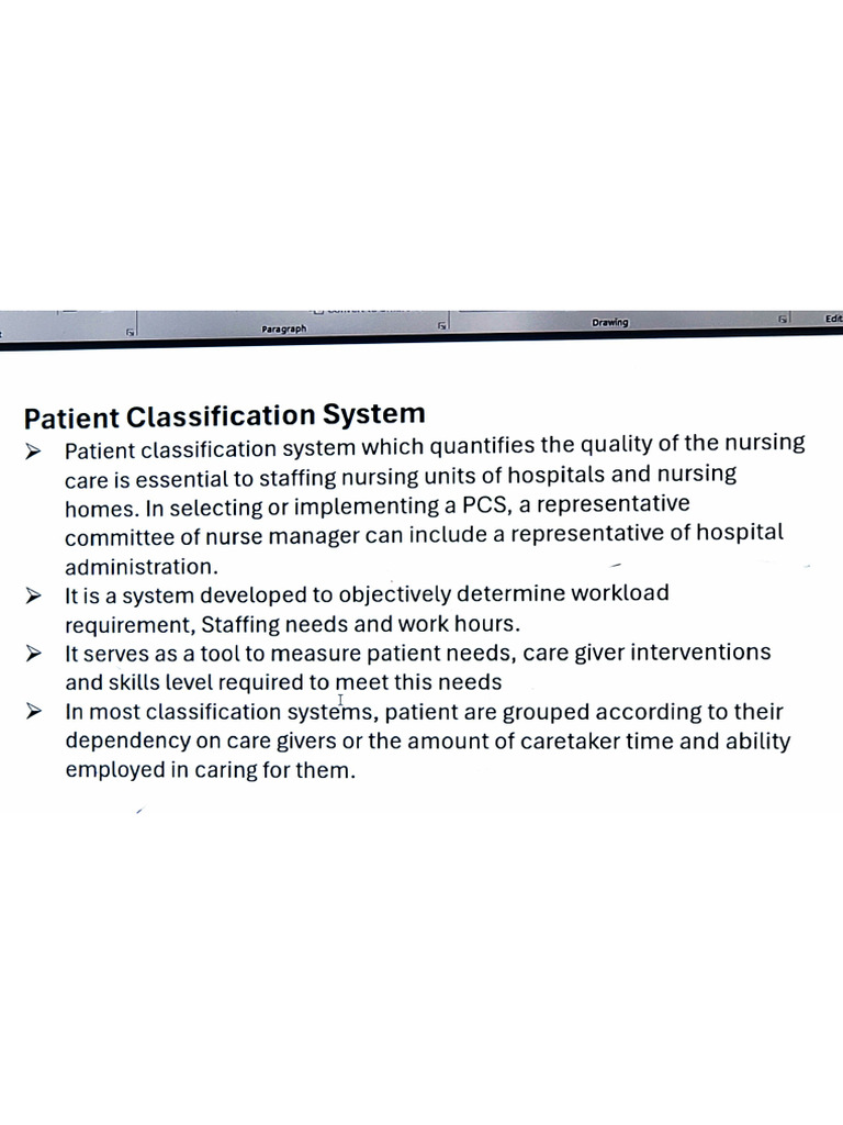 Patient Classification System (Notes) | PDF