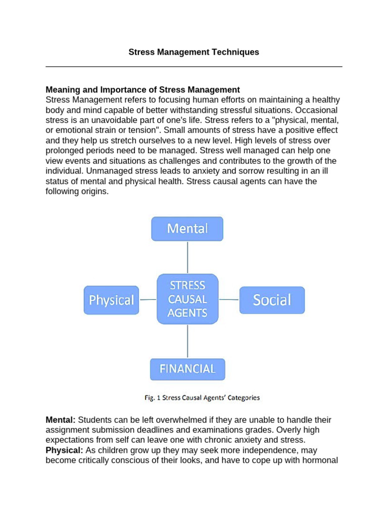 Stress Management Techniques for Students | PDF | Stress (Biology ...