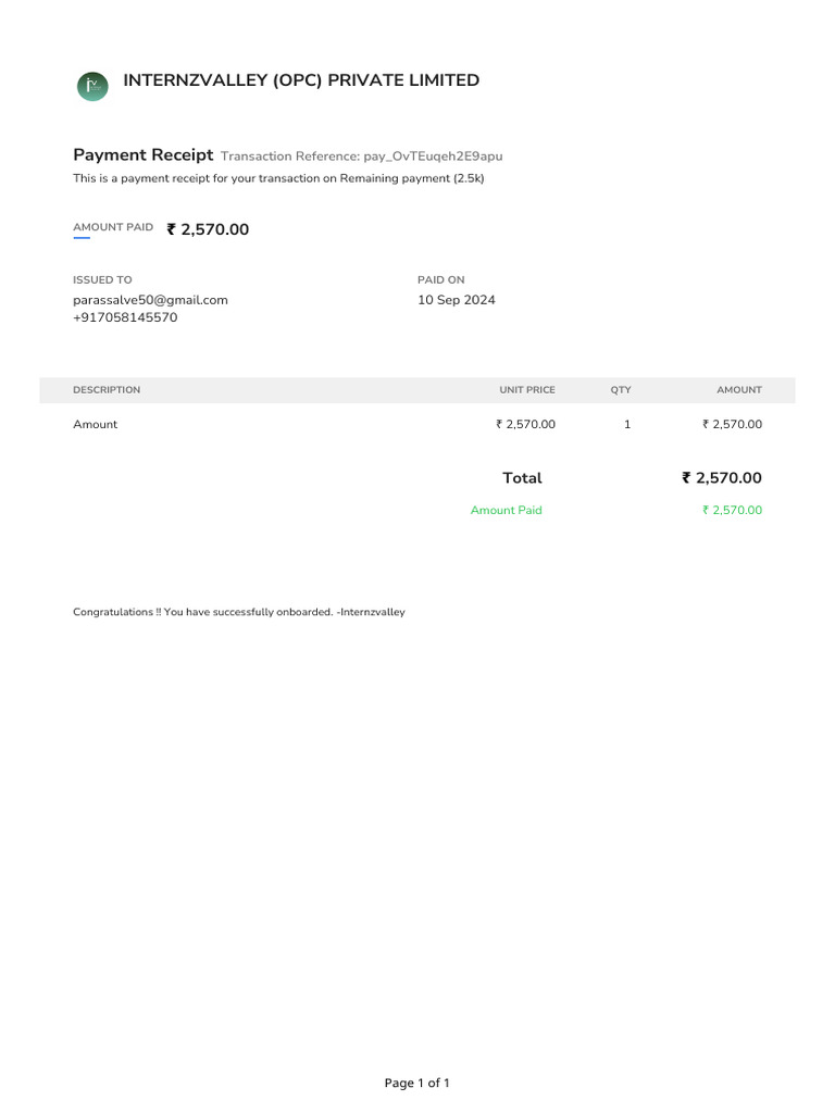 Final Payment PDF | PDF