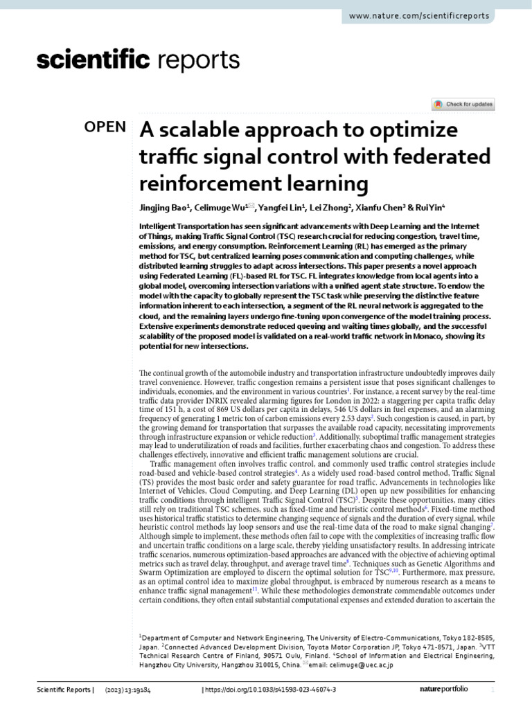 Optimize Traffic Signal Control | PDF | Artificial Neural Network | Traffic