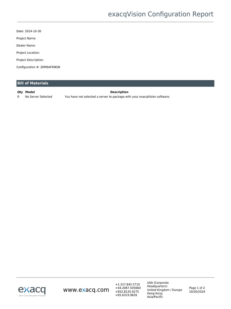 Exacqvision Configuration Report | PDF | Computer Engineering | Computing
