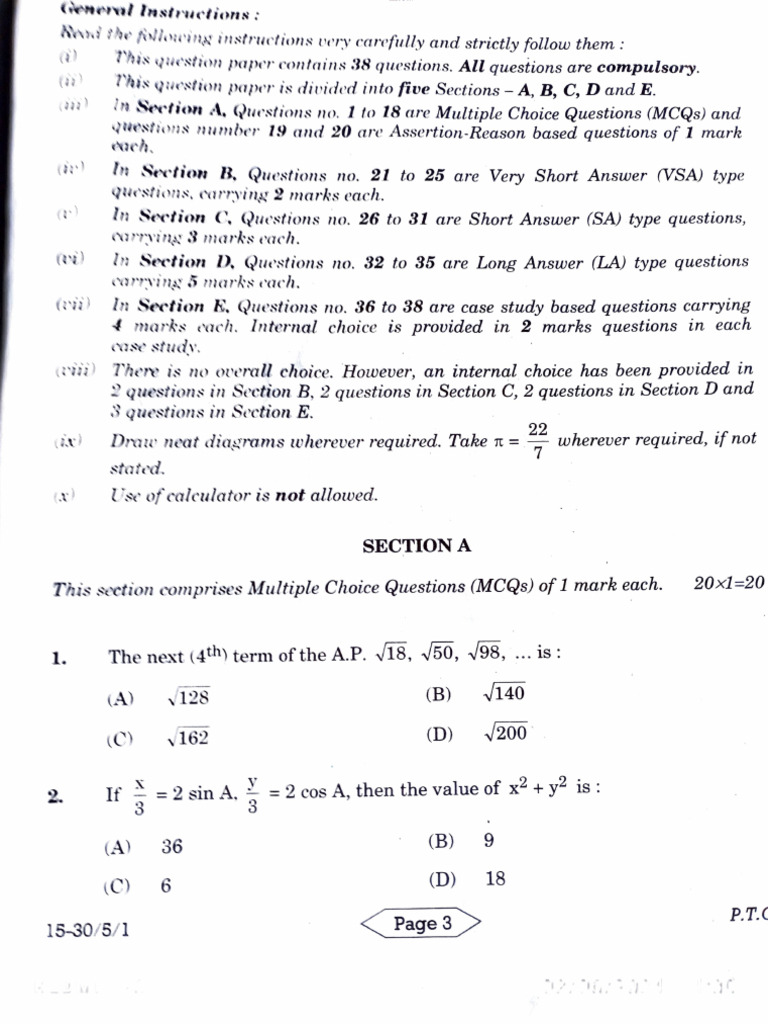 Class 10 Boards Maths Questions . | PDF | Circle | Amusement Park