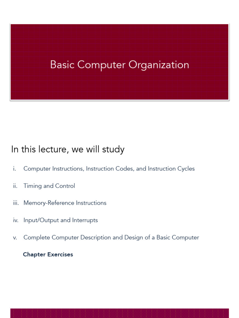 Unit-3 Basic Computer Organization | PDF | Integrated Circuit | Office Equipment