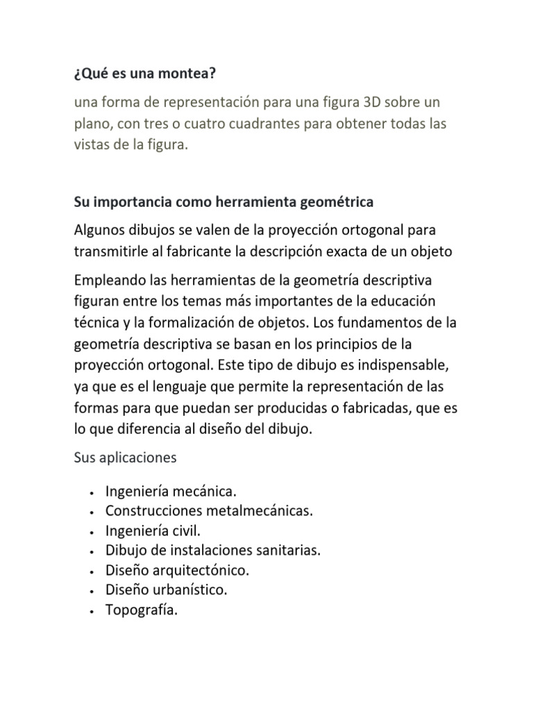 Definición y Aplicaciones de la Montea | PDF