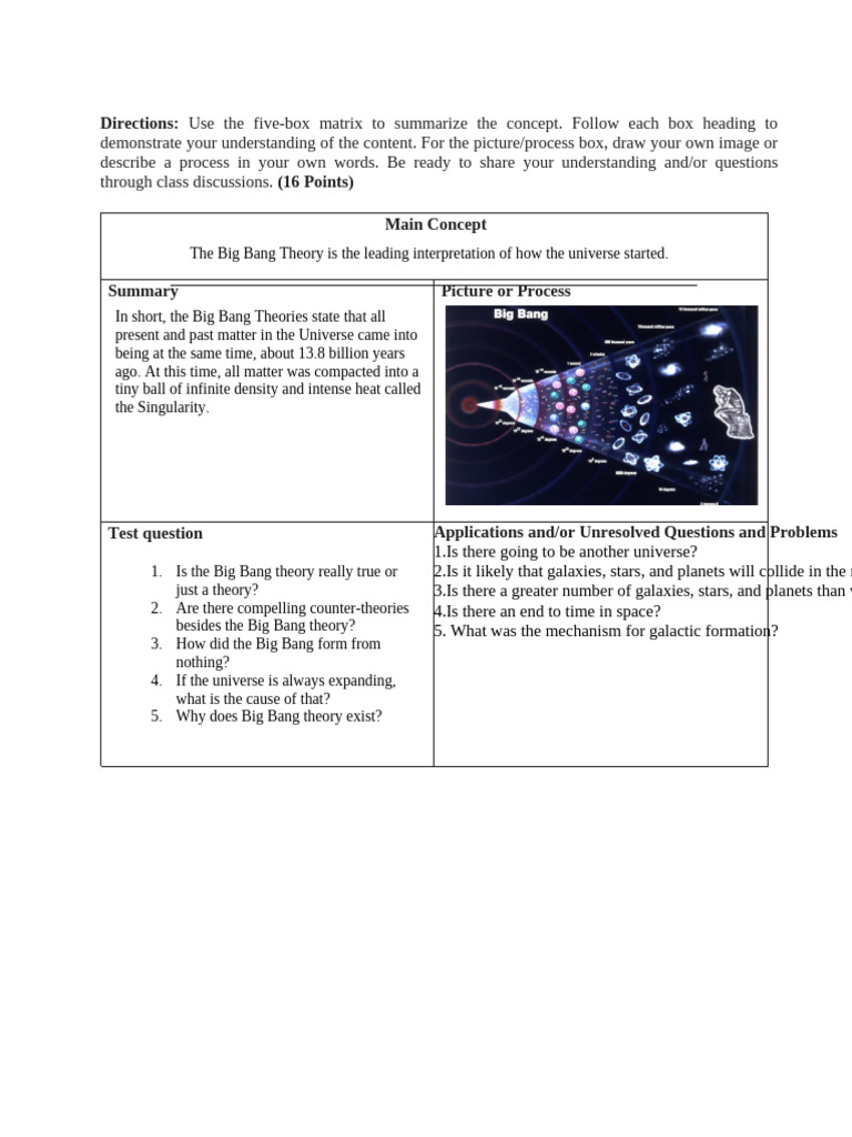 01 Activity | PDF | Universe | Big Bang