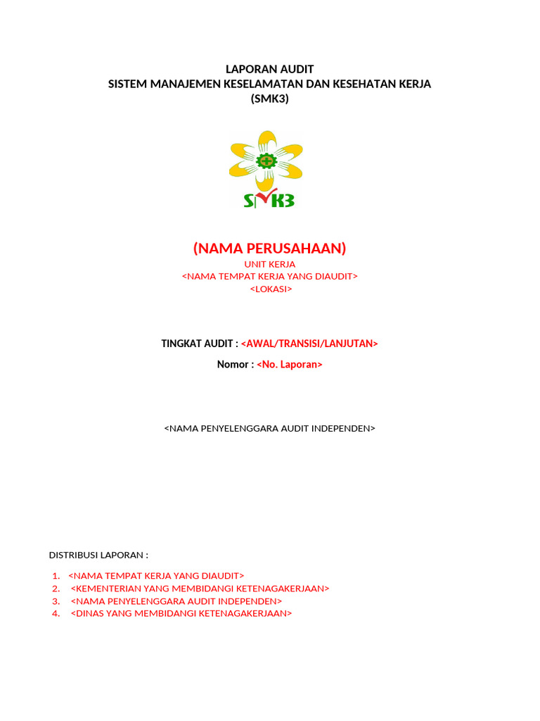 Laporan Audit SMK3 New | PDF