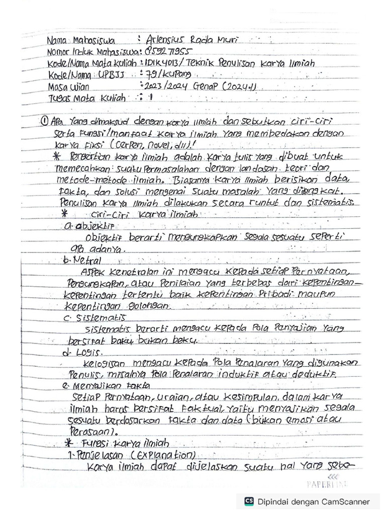 Tugas 1 Teknik Penulisan Karya Ilmiah | PDF