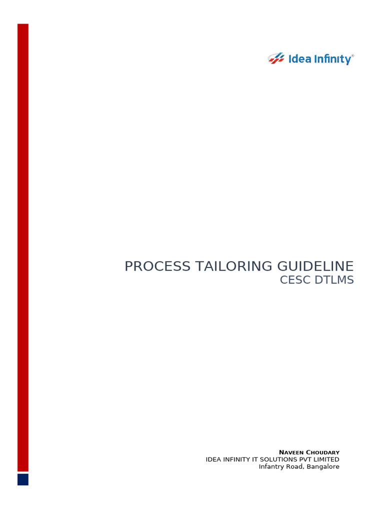 CESC - DTLMS - Process Tailoring Guideline | PDF | Life Cycle Assessment | Risk Management