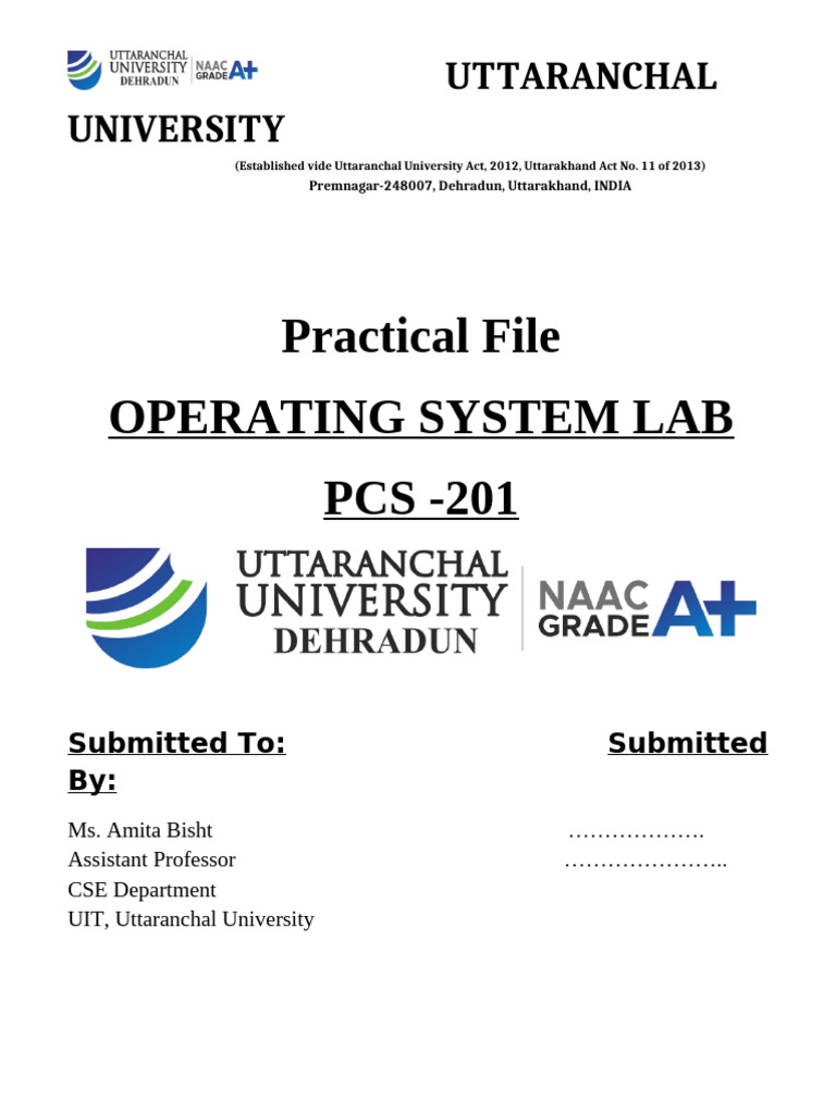 Os Lab Front Page | PDF | Technology & Engineering