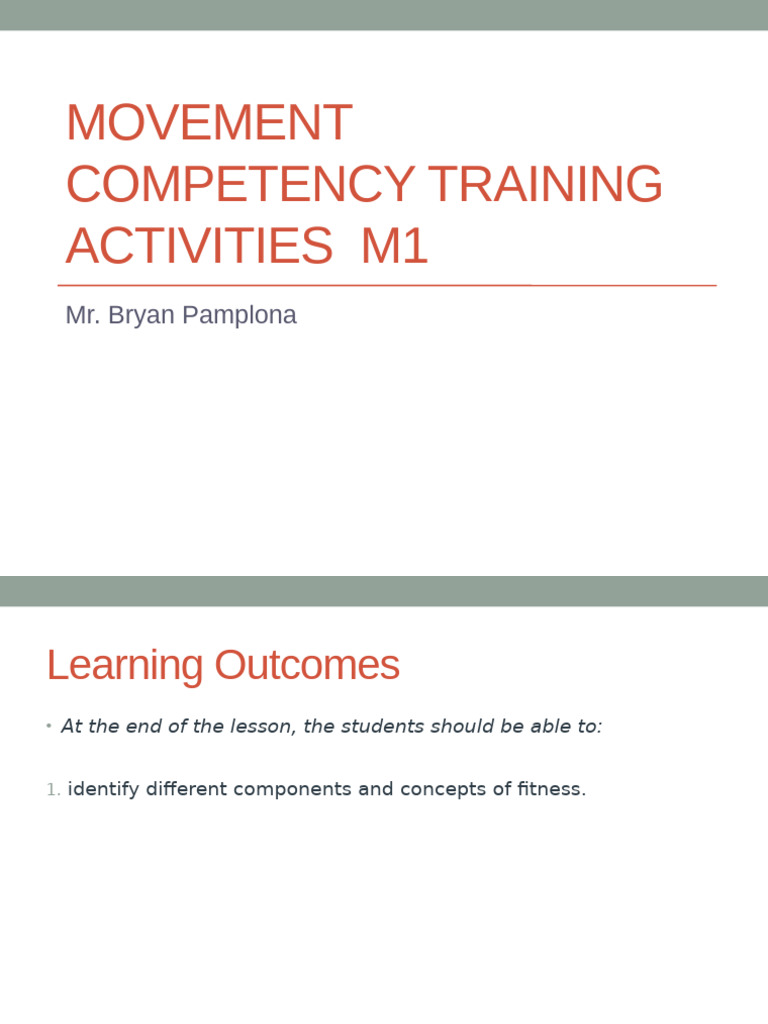 Movement Competency Training Activities M1 | PDF | Flexibility (Anatomy ...