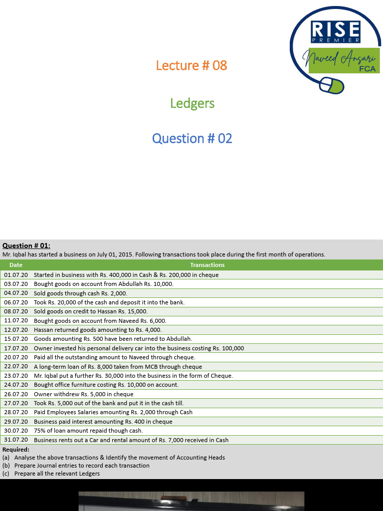 Lecture 08 Slide (Ledger Q # 02) | PDF