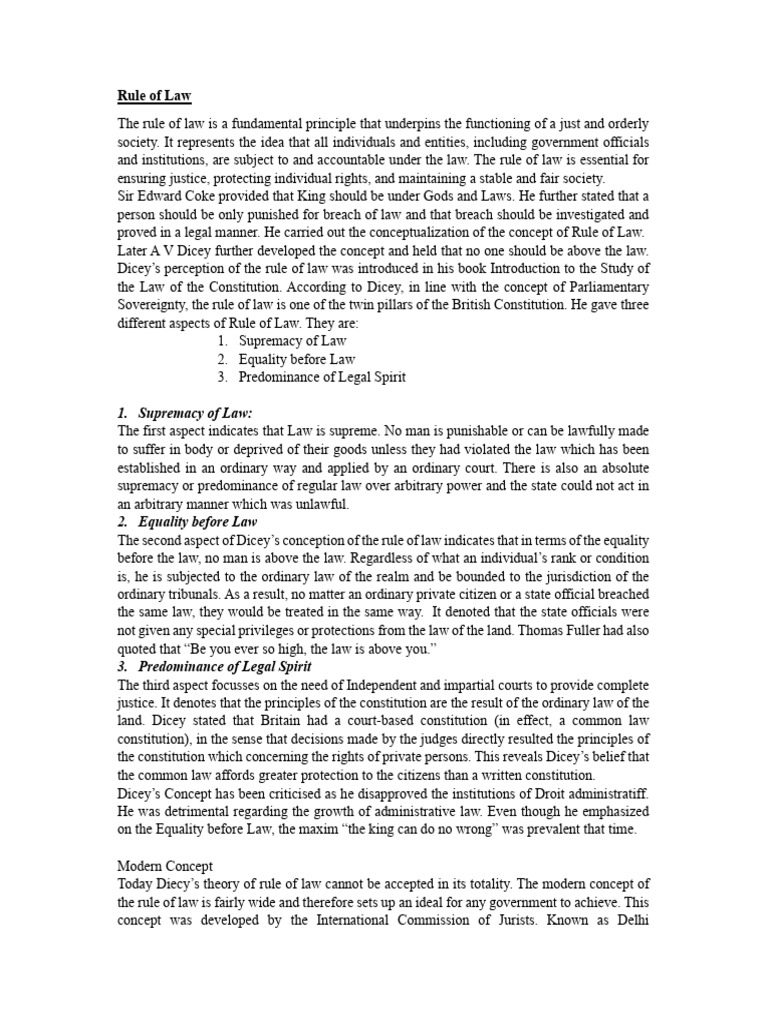 Rule of Law | PDF | Rule Of Law | Constitution