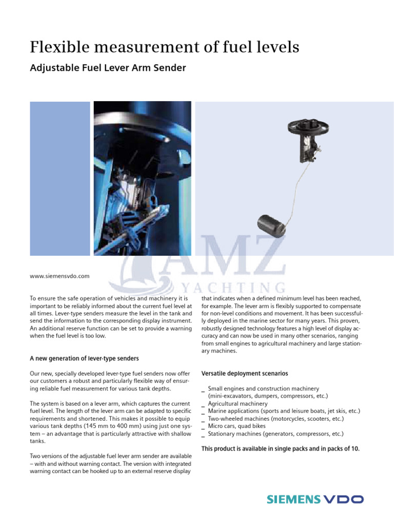 Veratron ALAS Fuel Level Sensor Datasheet & Manual | PDF | Electrical ...