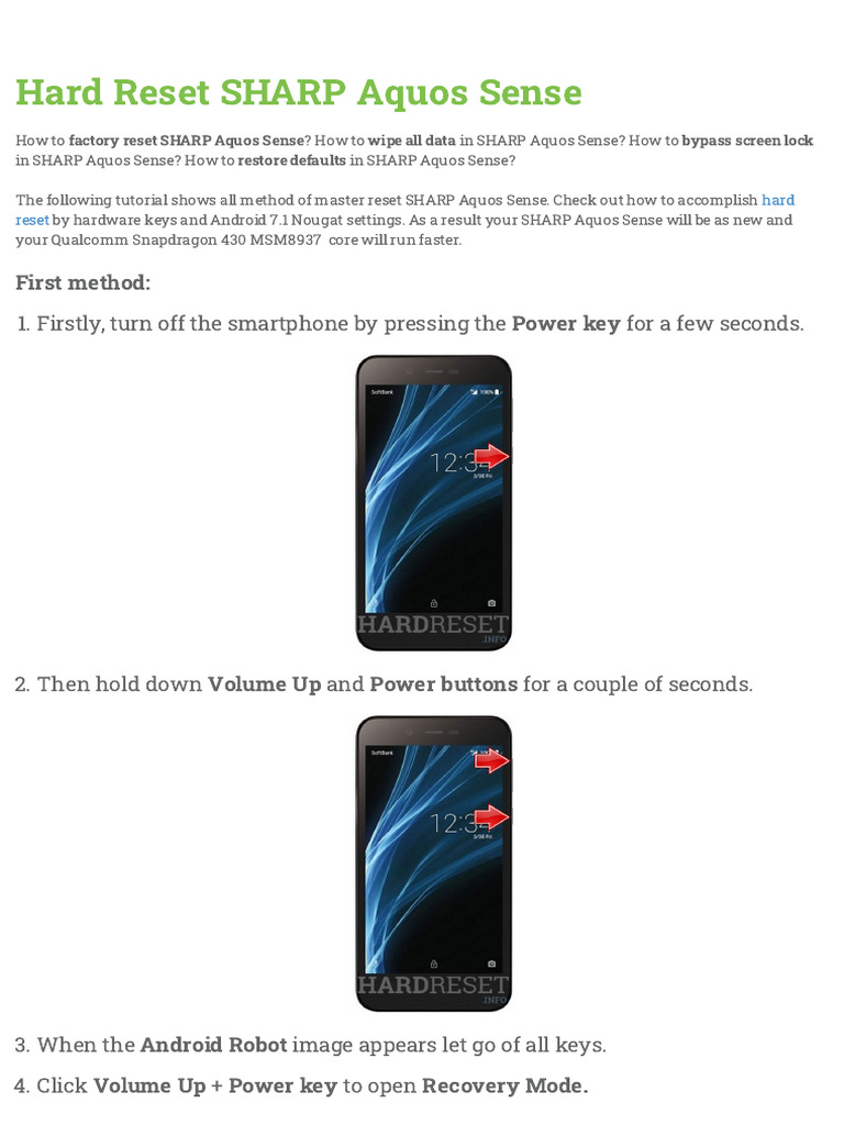 Hard Reset SHARP Aquos Sense | PDF | Business