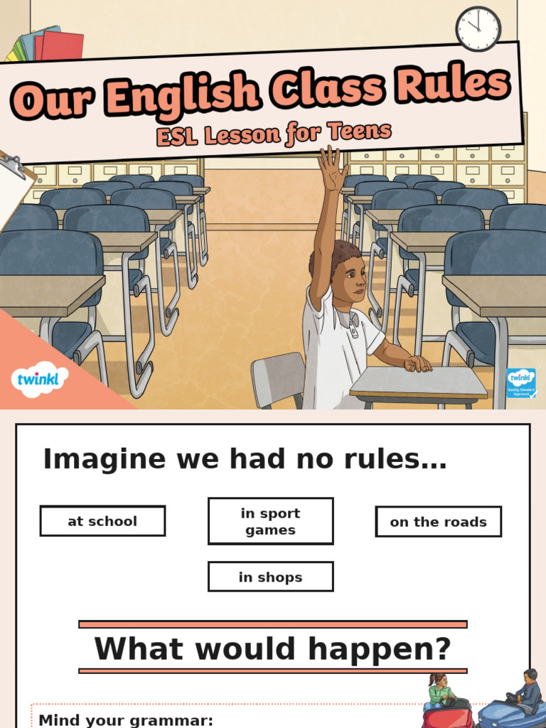 t 1722605371 Esl Class Rules Powerpoint Teens b1 Ver 3 | PDF | English Language | Learning