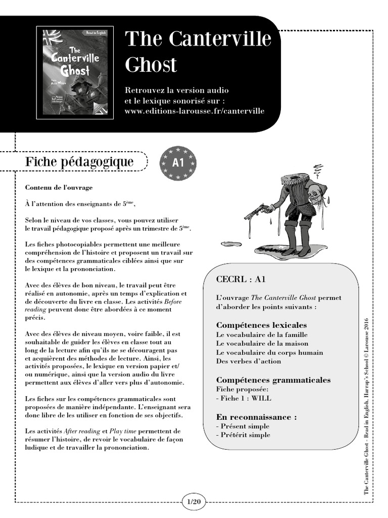 The Canterville Ghost: Before Reading | PDF | Ghosts