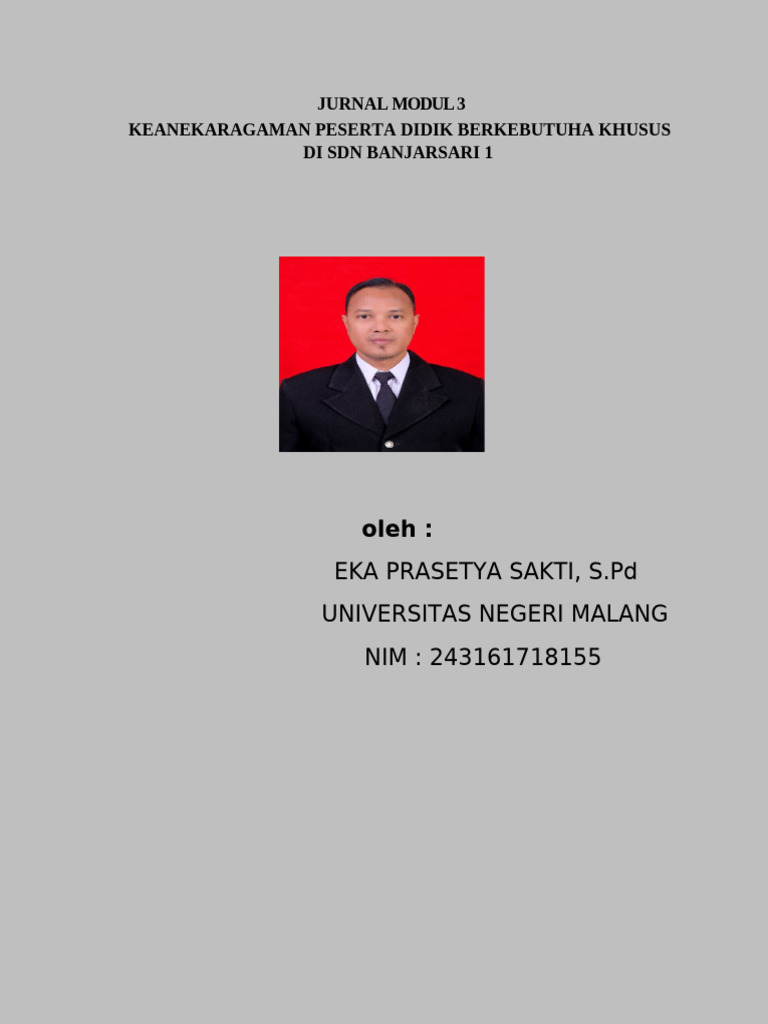Jurnal Modul 3 Pengantar ABK - Eka Prasetya Sakti | PDF