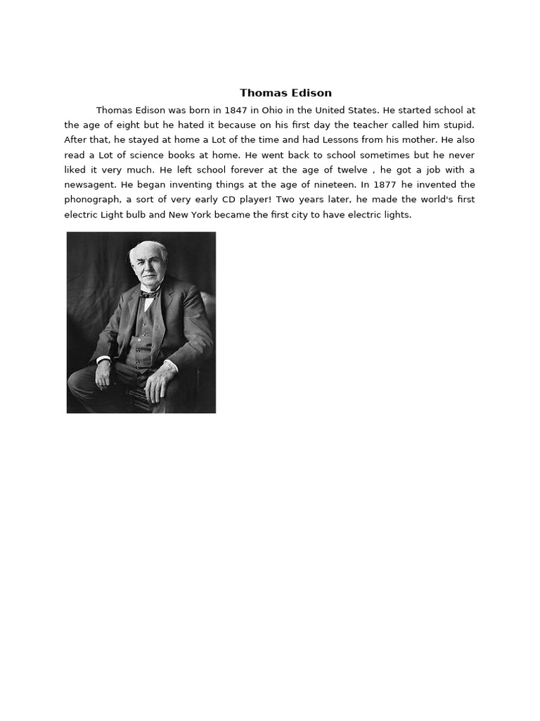 Thomas Edison | PDF | Art | Classics