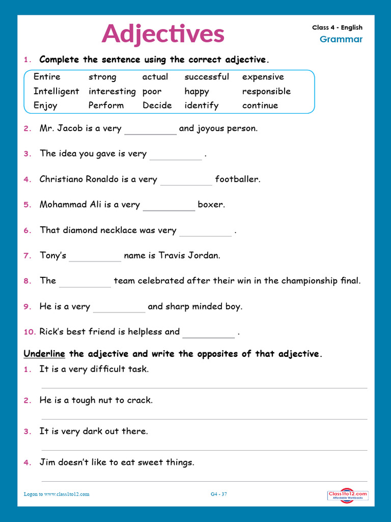 Adjective Ex | PDF