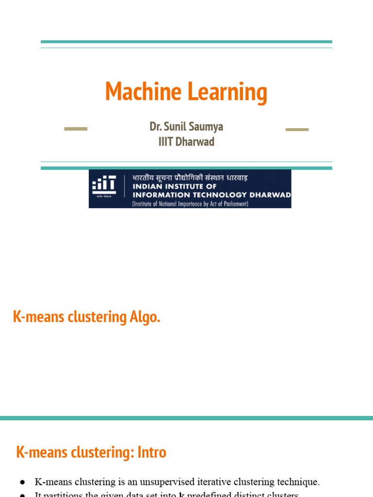 ML-Unit III - K-Means Clustering | PDF | Cluster Analysis | Theoretical Computer Science