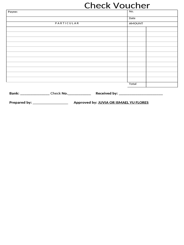 Check Voucher Template Example | PDF