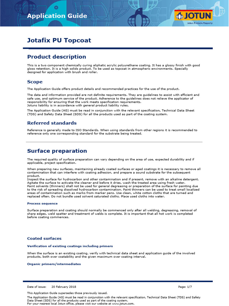 AG 36902 Jotafix PU Topcoat Euk GB | PDF | Paint | Materials