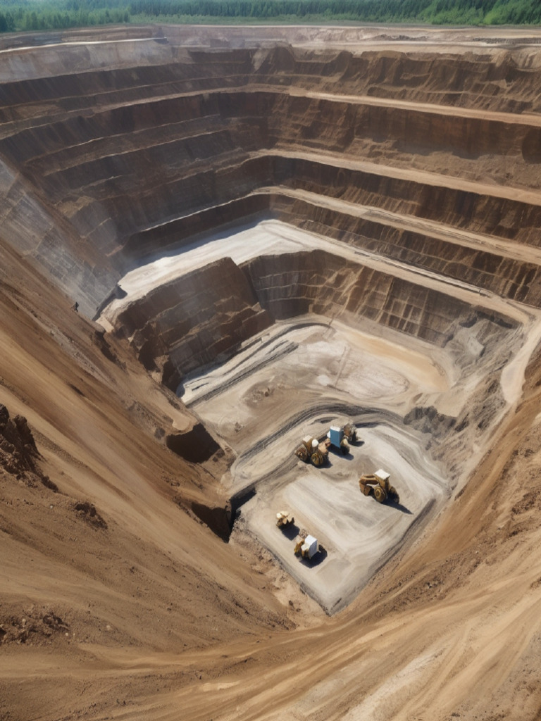 A Photograph of An Openpit Mine or A Quarry These Images Typically ...