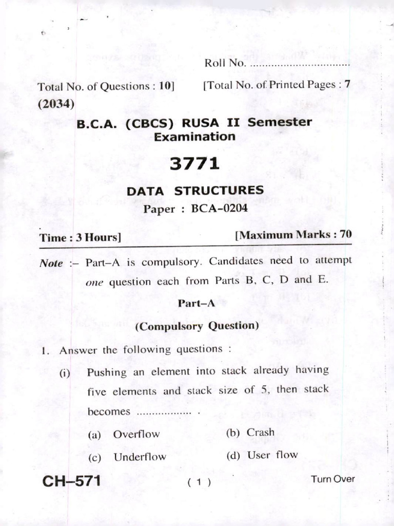3771 Bca Iind Sem 0204 | PDF