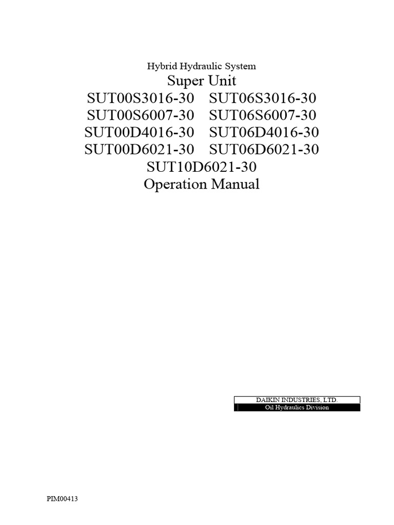 SUT Operation-Manual PIM00413 EN | PDF | Pump | Valve