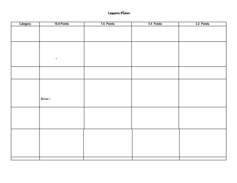 Lesson Plan Rubric | PDF | Differentiated Instruction | Cognitive ...