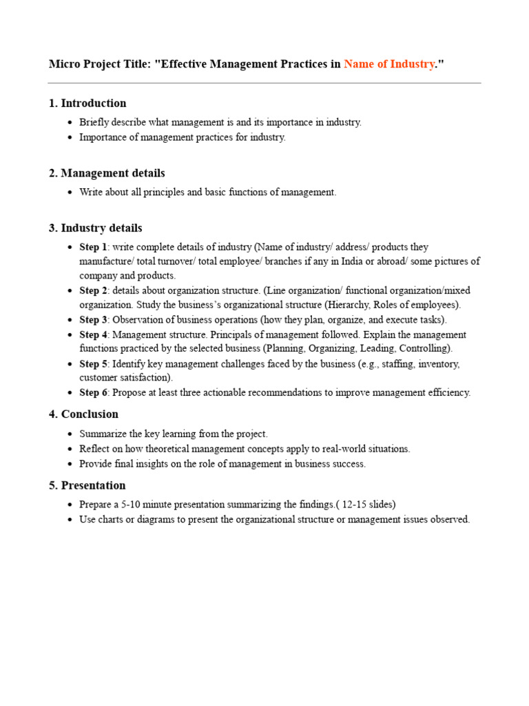 Micro Project Management | PDF