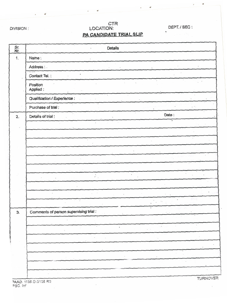 Trial Form | PDF