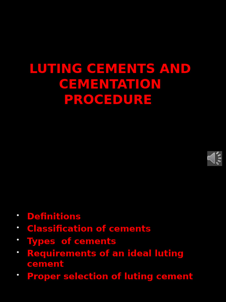 Luting Cements: Types and Selection Guide | PDF | Materials | Dentistry ...