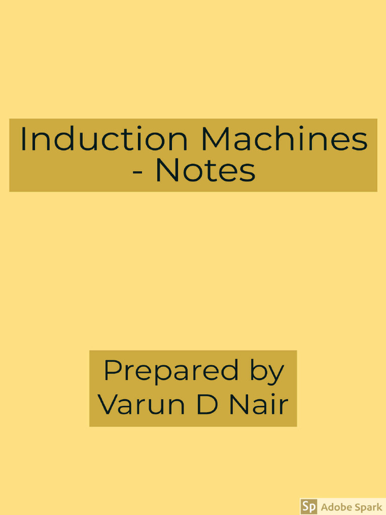 Induction Machine Notes | PDF