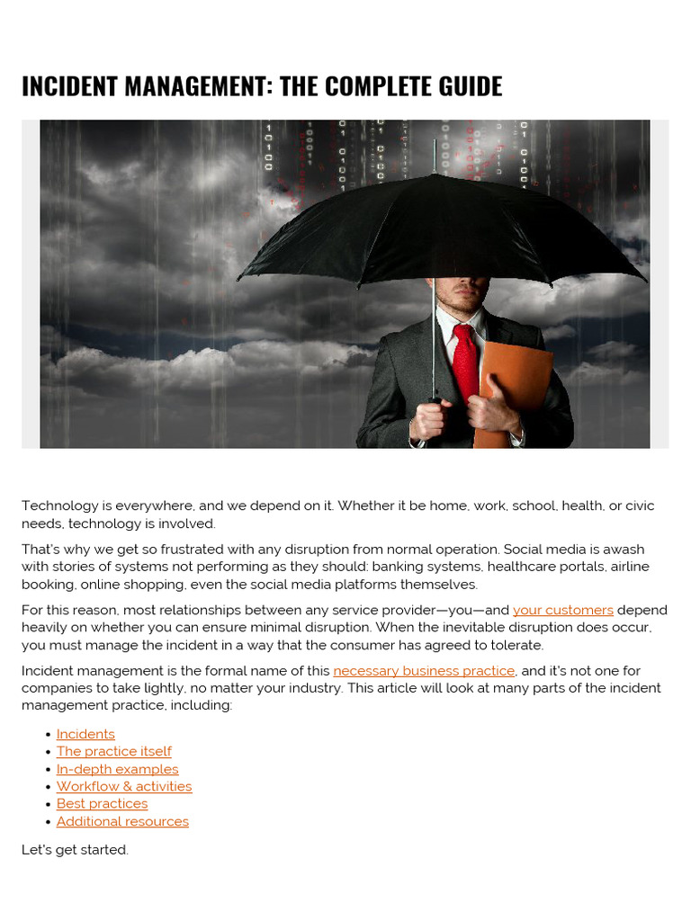 Incident Management The Complete Guide | PDF | Incident Management ...