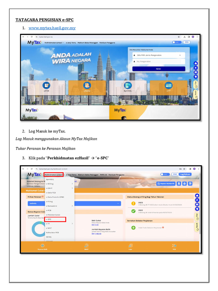 TATACARA PENGISIAN eSPC 2023 | PDF