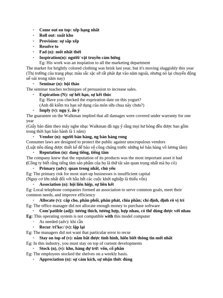 Toeic Vocab | PDF
